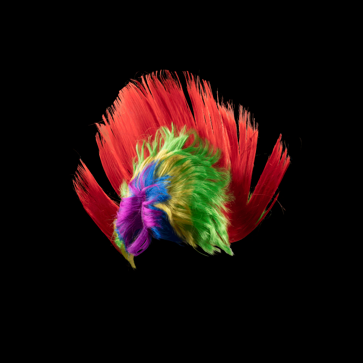 LED Flashing Multi-Color Mohawk Wig