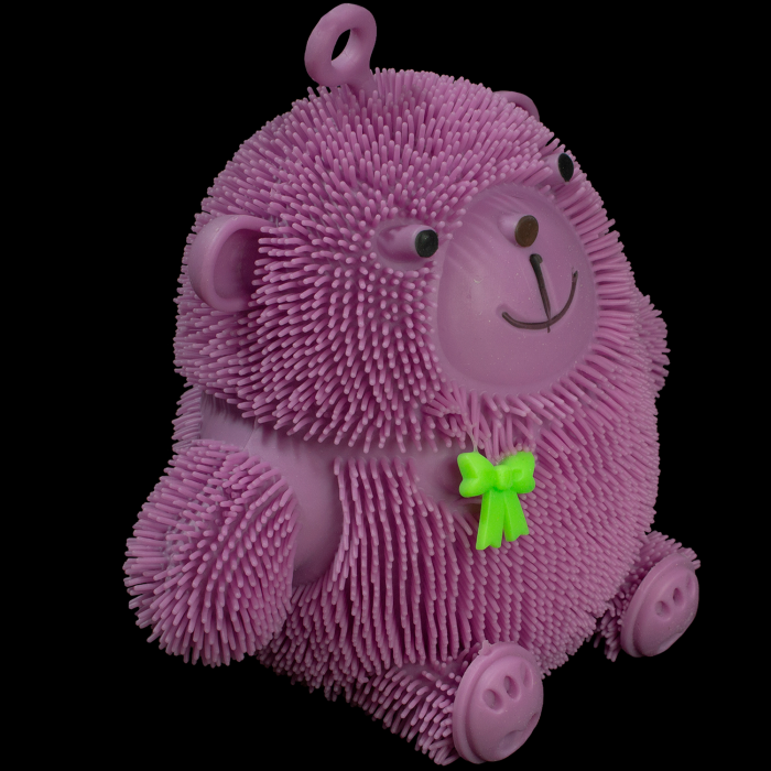 7" Light-Up Puffer Bear- Purple | GlowUniverse.com