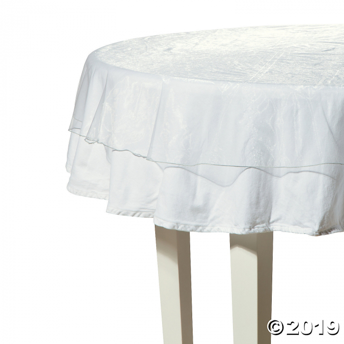 Silver Organza Round Table Overlay (1 Piece(s)) | GlowUniverse.com