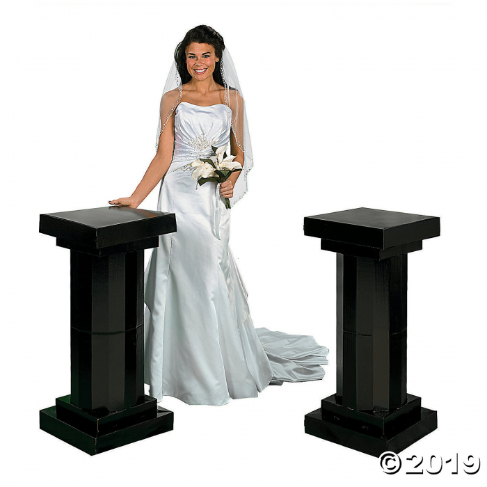 Small Black Fluted Columns (1 Set(s)) | GlowUniverse.com