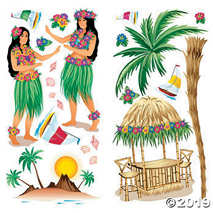 Design-A-Room Hula Girls Backdrop Set (1 Set(s)) | GlowUniverse.com
