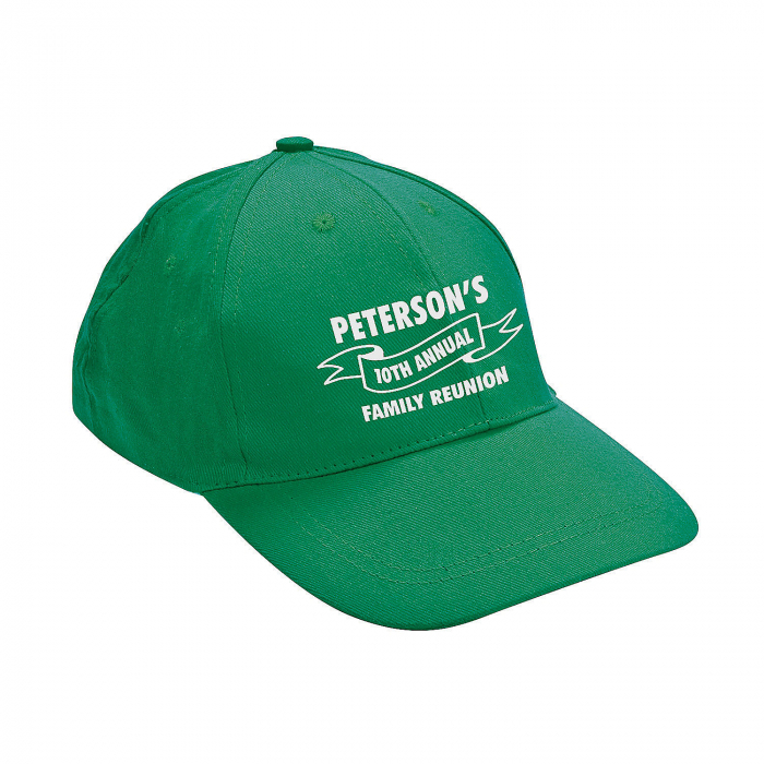 Green Personalized Family Tree Baseball Caps (Per Dozen) | GlowUniverse.com