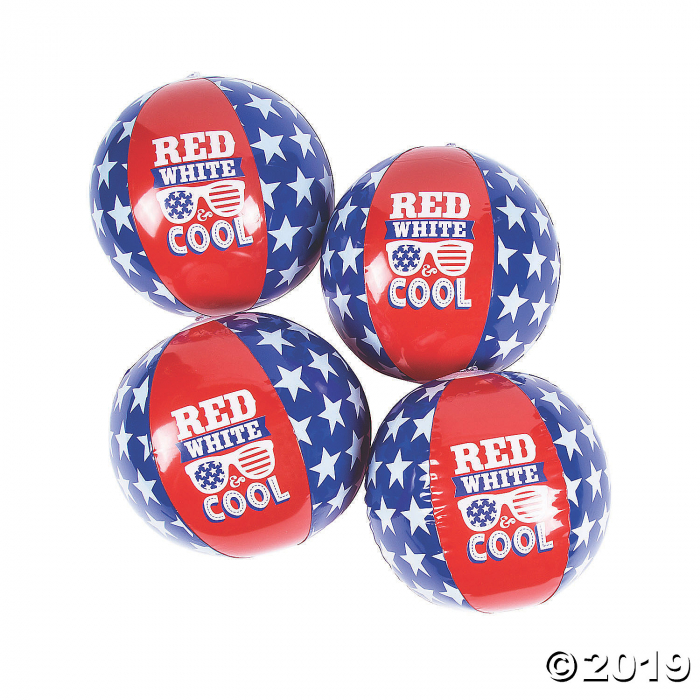 Inflatable 11 Patriotic Medium Beach Balls (Per Dozen) | GlowUniverse.com