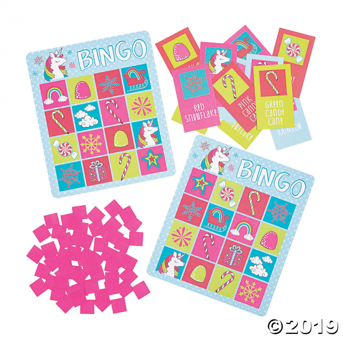 Holiday Unicorn Bingo Game (1 Piece(s)) | GlowUniverse.com