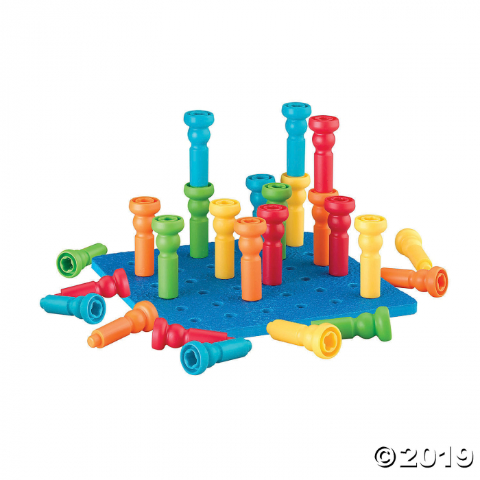 Tall-Stacker Pegs & Pegboard Set (1 Piece(s)) | GlowUniverse.com