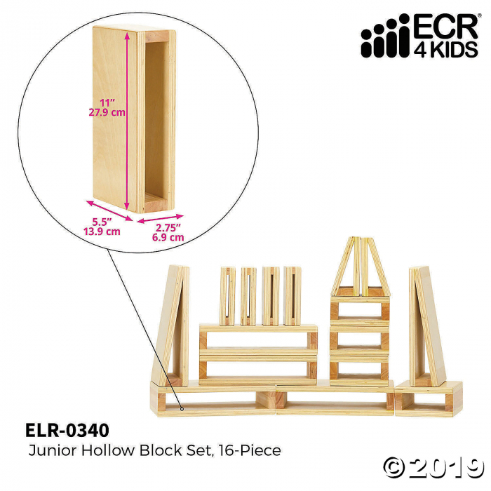 Junior Hollow Block Play Set - 16 Pieces (1 Unit(s)) | GlowUniverse.com