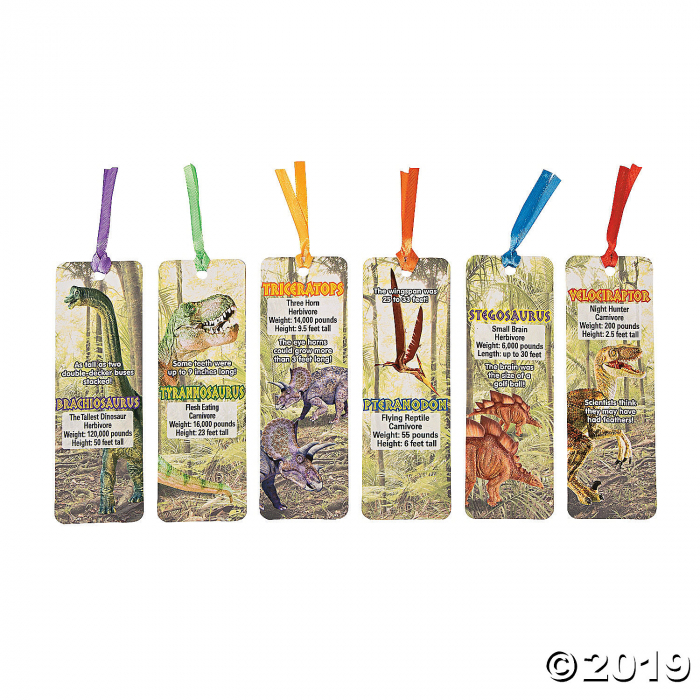 Laminated Dinosaur Bookmarks (48 Piece(s)) | GlowUniverse.com