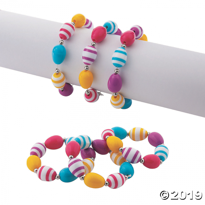 Easter Egg Beaded Bracelets (Per Dozen) | GlowUniverse.com