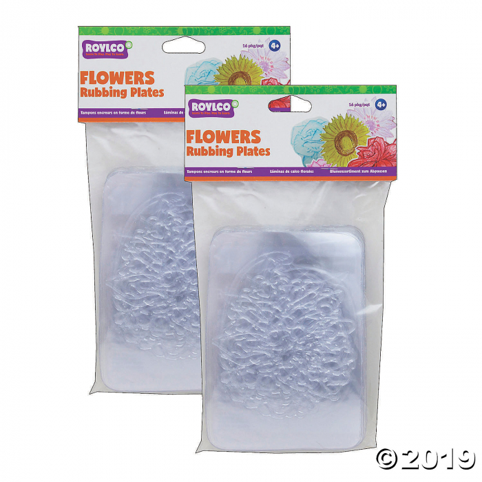 Roylco® Rubbing Plates, Flowers, 32 count (2 Piece(s)) | GlowUniverse.com