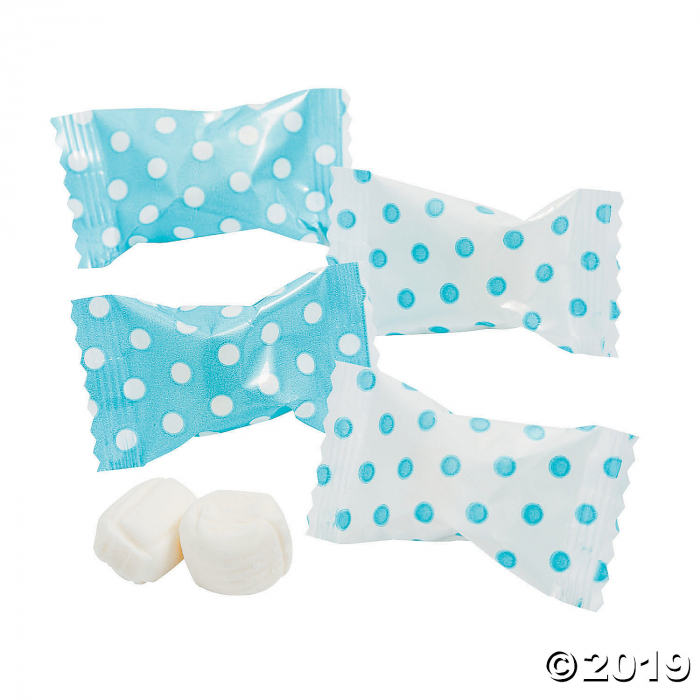 Light Blue Polka Dot Buttermints (108 Piece(s)) | GlowUniverse.com