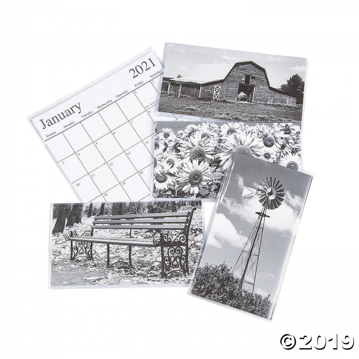 2020 - 2021 Black & White Pocket Calendars (Per Dozen) | GlowUniverse.com