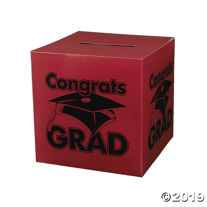 Congrats Grad Burgundy Card Box | GlowUniverse.com