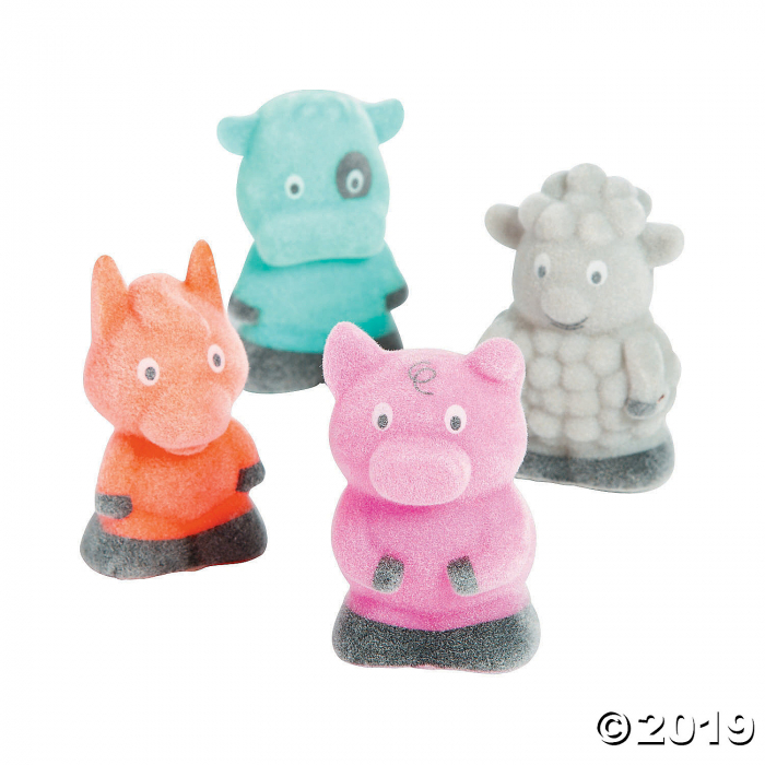 Flocked Farm Animals (Per Dozen) | GlowUniverse.com