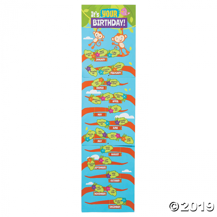 Jungle Birthday Chart (1 Set(s)) | GlowUniverse.com