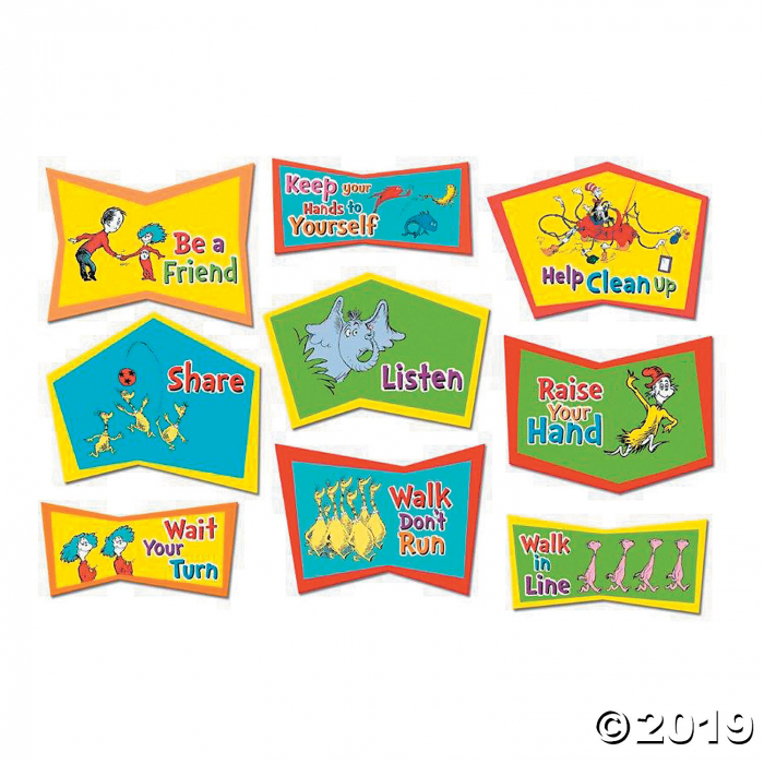 Jumbo Dr. Seuss Classroom Rules Cutouts (1 Set(s)) | GlowUniverse.com