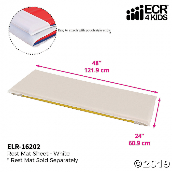 ECR4Kids Rest Mat Sheet - White, 10-Pack (10 Unit(s)) | GlowUniverse.com
