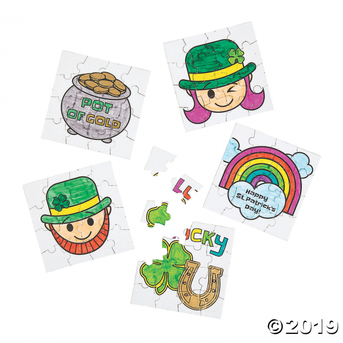 Color Your Own Mini St. Patrick's Day Puzzles (50 Piece(s ...