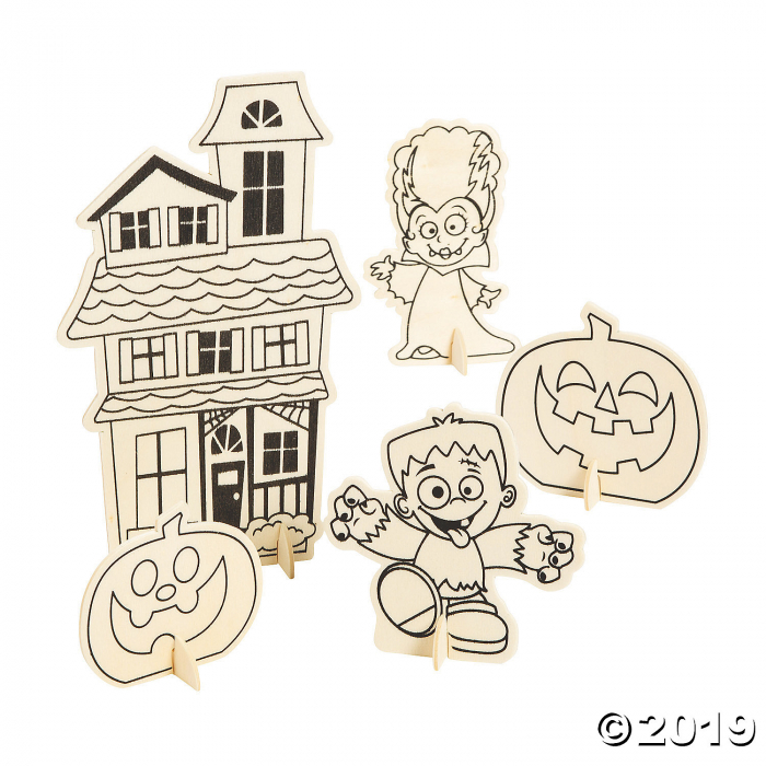 Color Your Own Halloween Stand-Up Sets (Per Dozen) | GlowUniverse.com