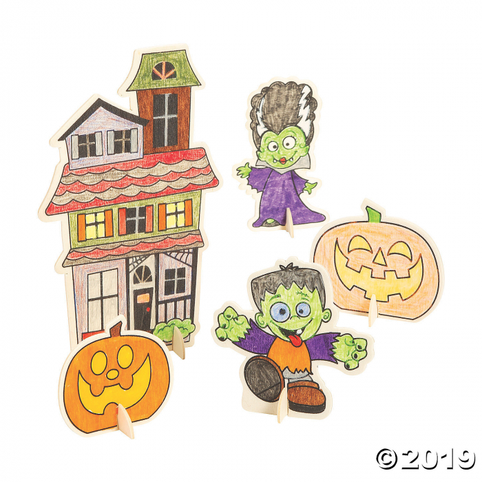 Color Your Own Halloween Stand-Up Sets (Per Dozen) | GlowUniverse.com