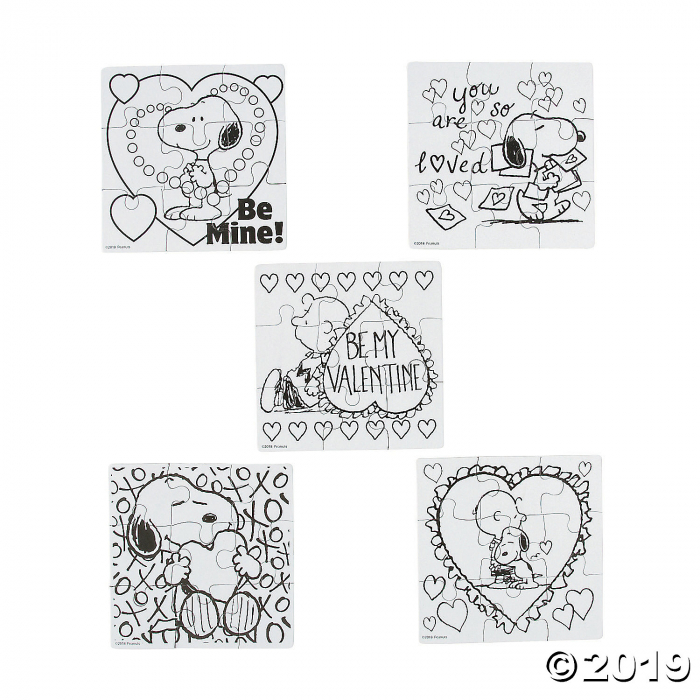 Color Your Own Mini Peanuts® Valentine Puzzles (1 Unit(s ...
