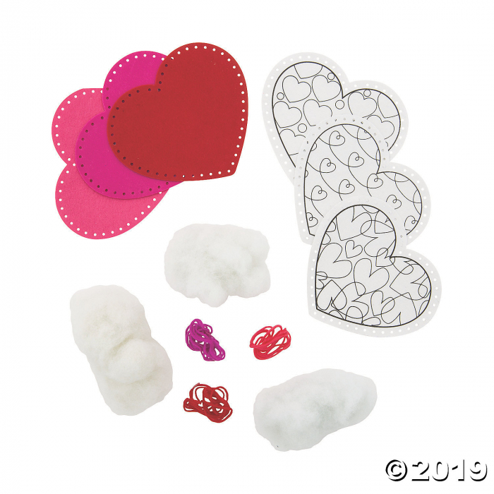 Color Your Own Plush Heart Lacing Craft Kit (Makes 12) | GlowUniverse.com