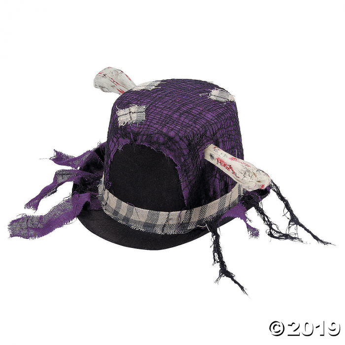 Halloween Top Hat with Bone (1 Piece(s)) | GlowUniverse.com