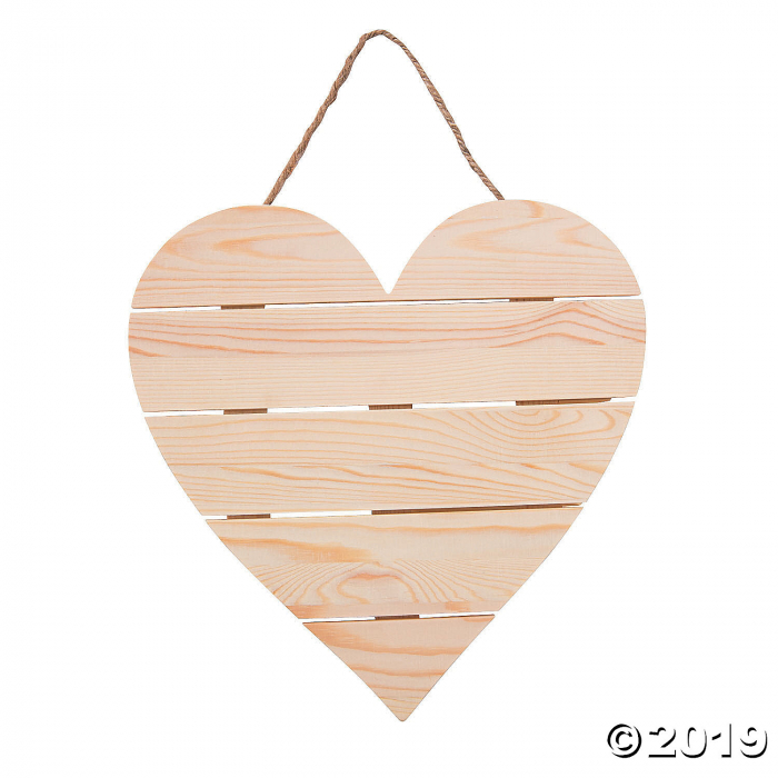 DIY Unfinished Wood Plank Heart Sign (1 Piece(s)) | GlowUniverse.com