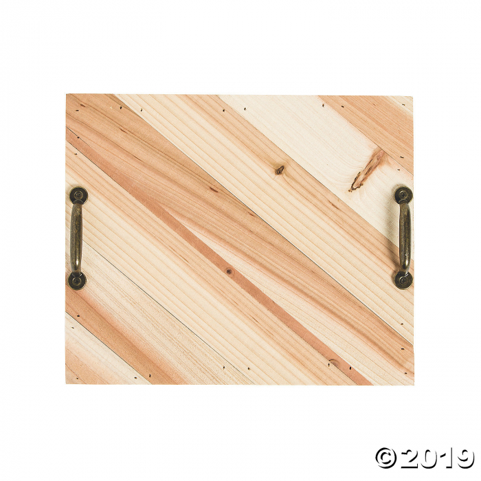 Natural Wood Diagonal Plank Tray (1 Piece(s)) | GlowUniverse.com