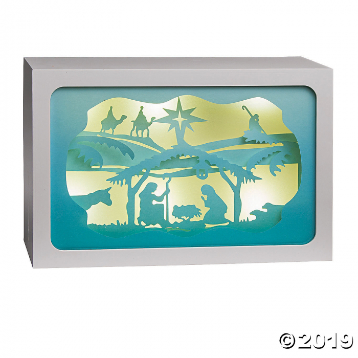 Medium Nativity Light-Up Shadow Box (1 Piece(s)) | GlowUniverse.com