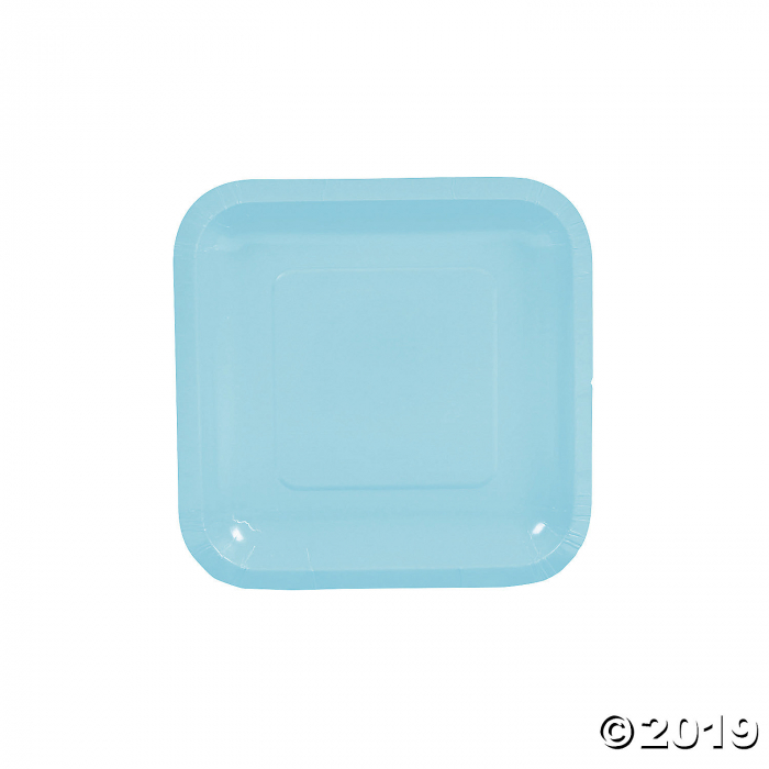 Light Blue Square Paper Dessert Plates (18 Piece(s)) | GlowUniverse.com