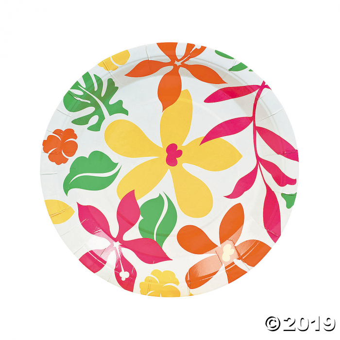 Luau Paper Dinner Plates (50 Piece(s)) | GlowUniverse.com