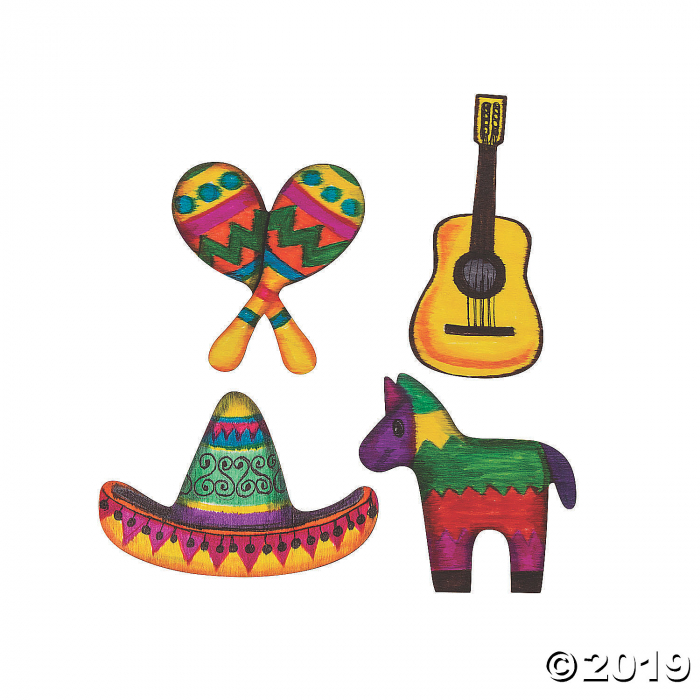 DIY Unfinished Wood Fiesta Shapes (Per Dozen) | GlowUniverse.com
