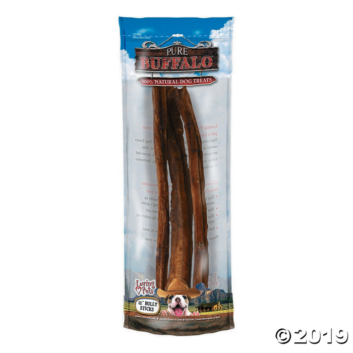 12" Bully Stick Dog Treat 3/Pkg- (1 Unit(s)) | GlowUniverse.com