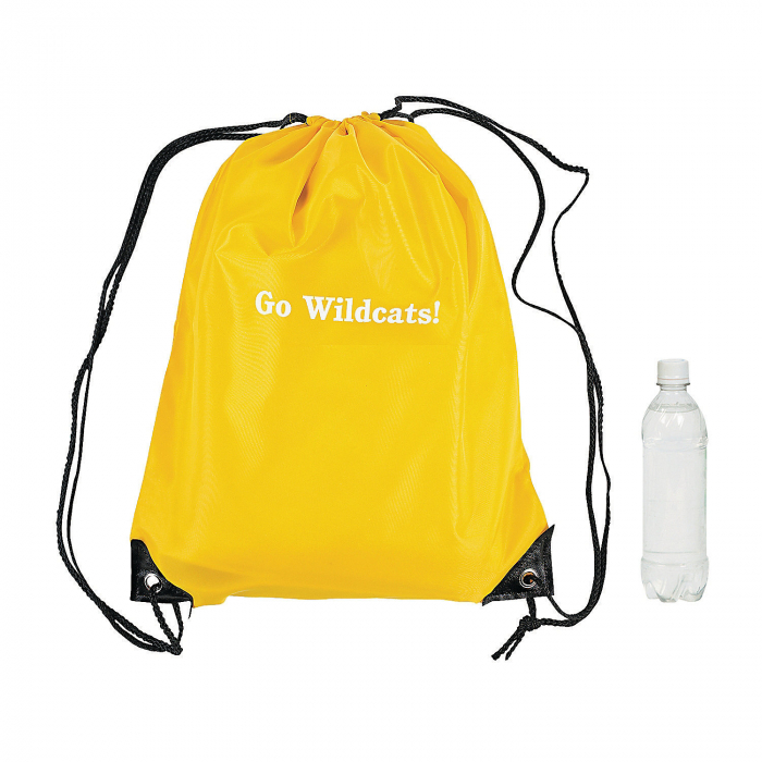 Personalized Large Yellow Drawstring Bags (Per Dozen) | GlowUniverse.com