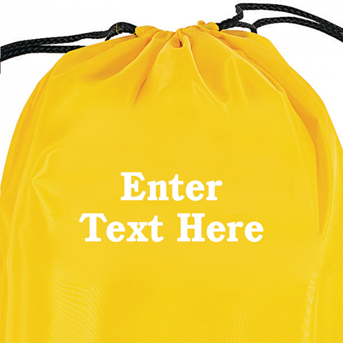 Personalized Large Yellow Drawstring Bags (Per Dozen) | GlowUniverse.com