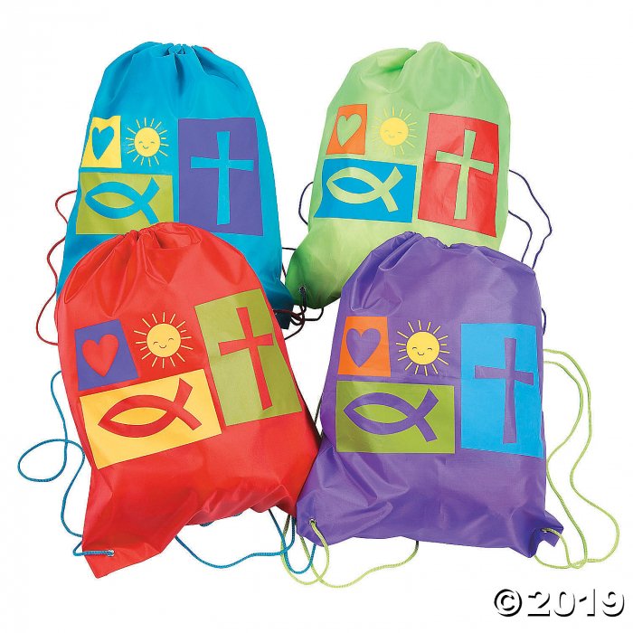 Large Religious Symbols Drawstring Bags (Per Dozen) | GlowUniverse.com