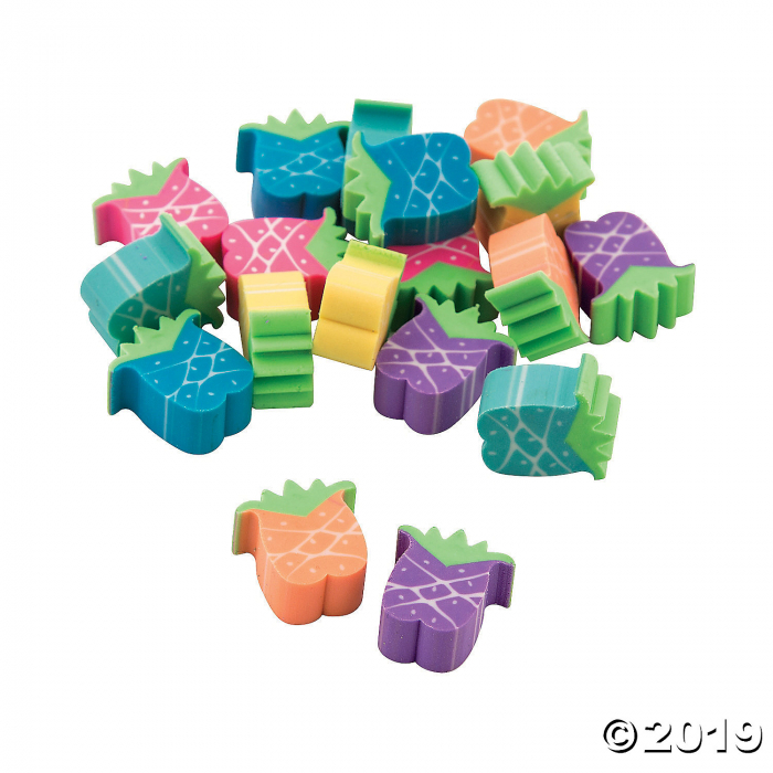 Mini Colorful Pineapple Erasers (300 Piece(s)) | GlowUniverse.com