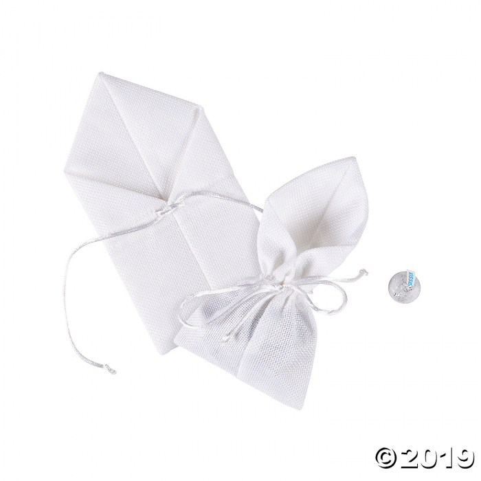 Large White Burlap Drawstring Treat Bags (Per Dozen) | GlowUniverse.com