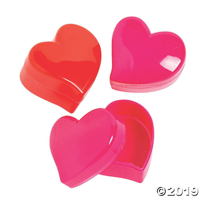 Mini Heart-Shaped Favor Containers (24 Piece(s)) | GlowUniverse.com