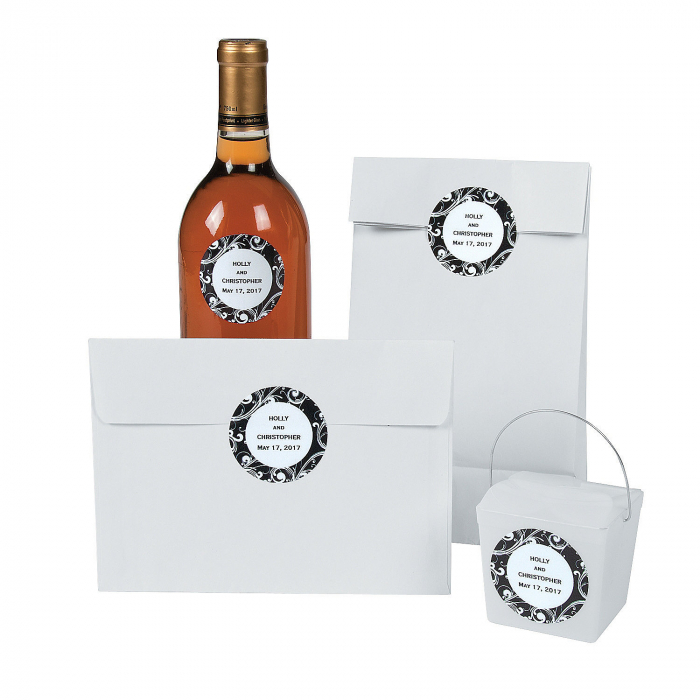 Personalized Flourish Favor Stickers (144 Piece(s)) | GlowUniverse.com