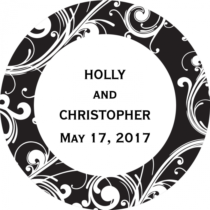 Personalized Flourish Favor Stickers (144 Piece(s)) | GlowUniverse.com