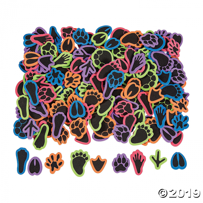 Animal Paw Print Self-Adhesive Shapes (300 Piece(s)) | GlowUniverse.com