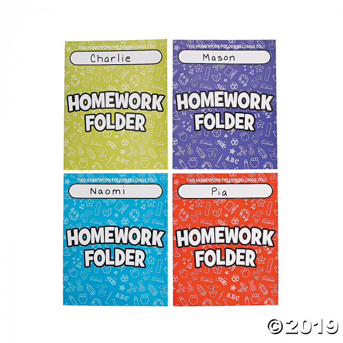 Homework Pocket Folders (Per Dozen) | GlowUniverse.com
