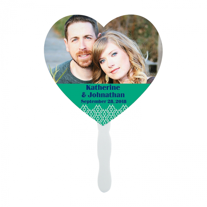 Custom Photo Heart-Shaped Hand Fans (Per Dozen) | GlowUniverse.com