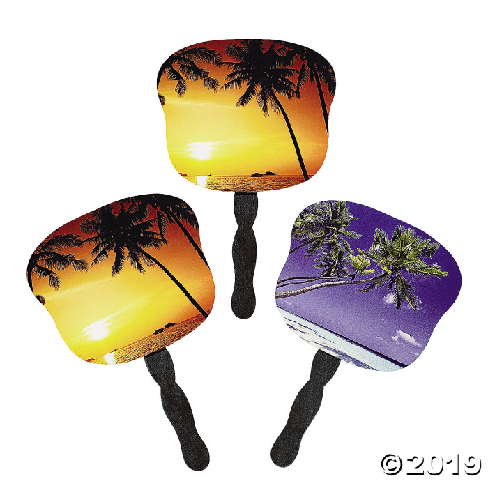 Sand And Sun Hand Fans (Per Dozen) | GlowUniverse.com