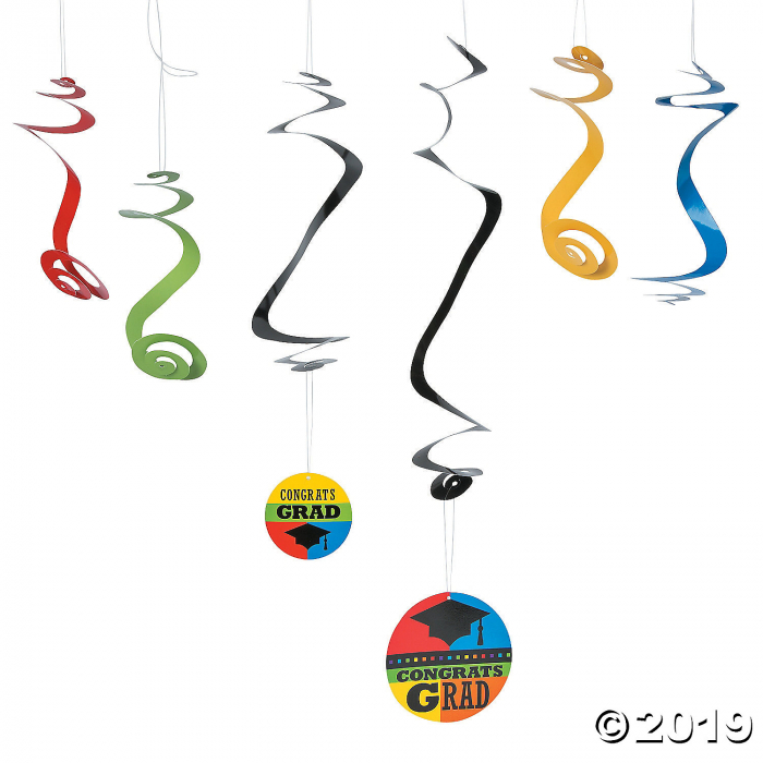 Congrats Grad Hanging Swirls Mega Pack (30 Piece(s)) | GlowUniverse.com