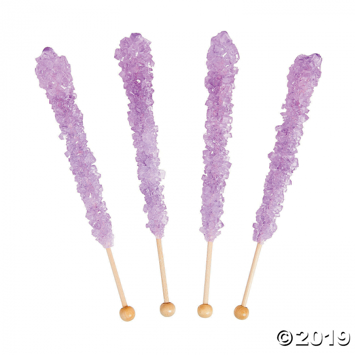 Lavender Rock Candy Lollipops (Per Dozen) | GlowUniverse.com