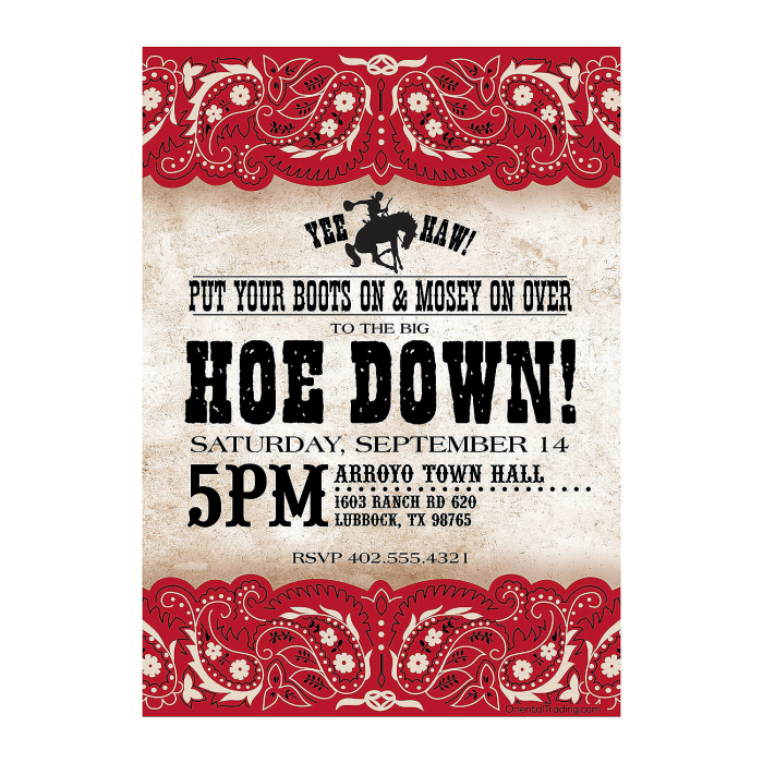 Personalized Western Event Invitations (25 Unit(s)) | GlowUniverse.com