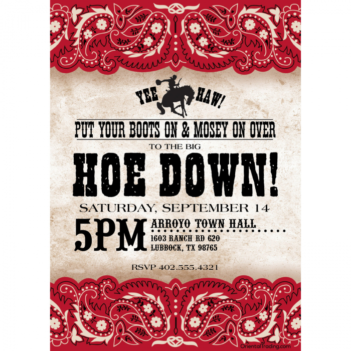 Personalized Western Event Invitations (25 Unit(s)) | GlowUniverse.com