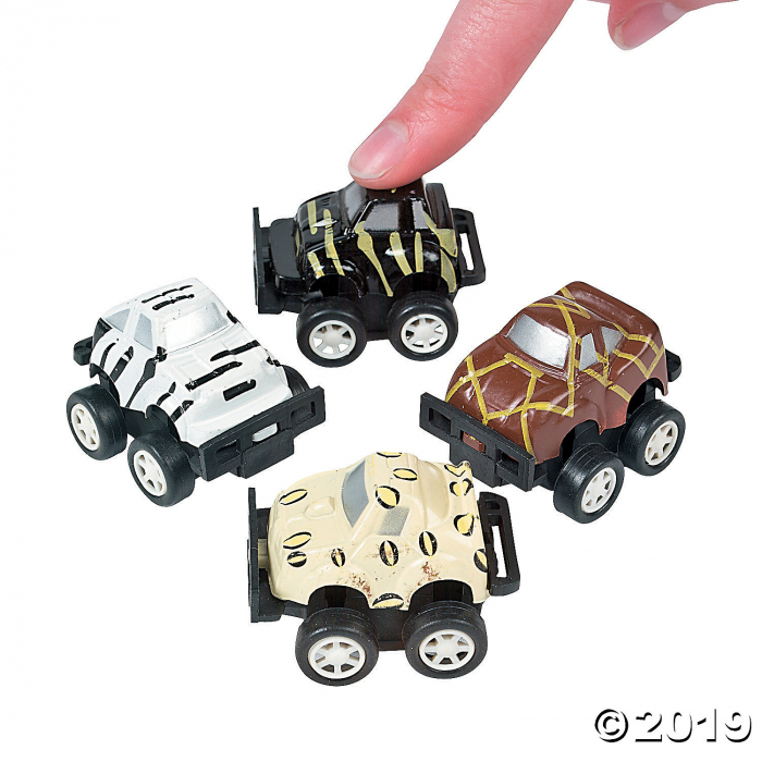 Mini Safari Pullback Race Cars (24 Piece(s)) | GlowUniverse.com